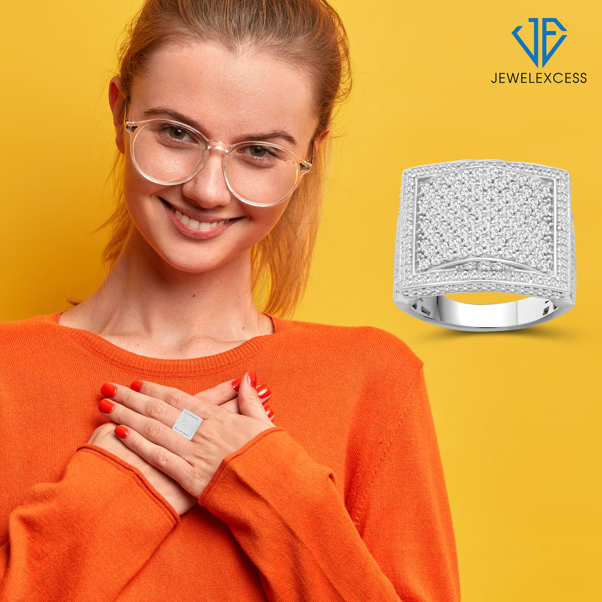 Jewelexcess 2.50 Carat White Diamond Ring in Sterling Silver